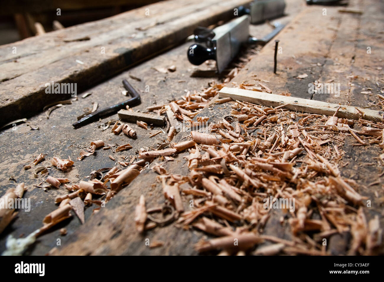 Woodwork, craftsmanship, wood shavings Stock Photo - Alamy