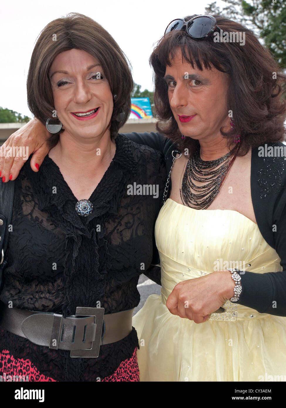 Transvestites in Brighton for the 20th Brighton Pride festival Stock ...