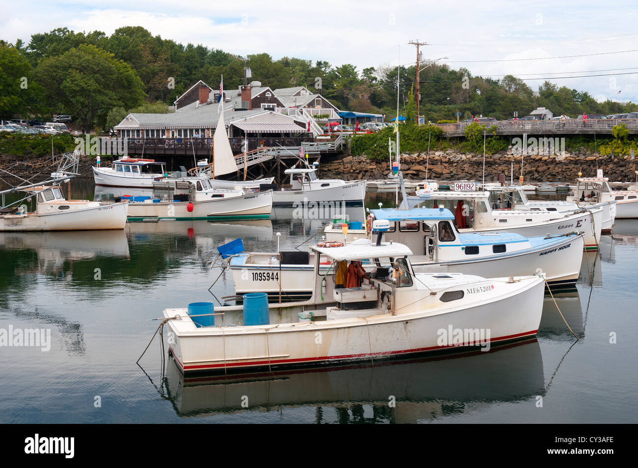 Fishing boats in Perkins Cove harbor, Ogunquit, Maine, USA Stock Photo ...