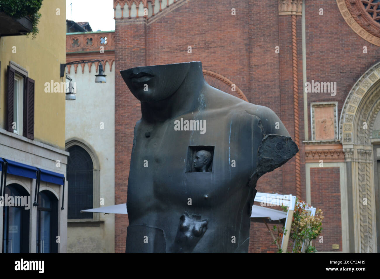 Sculpture in Piazza del Carmine, Santa Maria del Carmine Church in ...