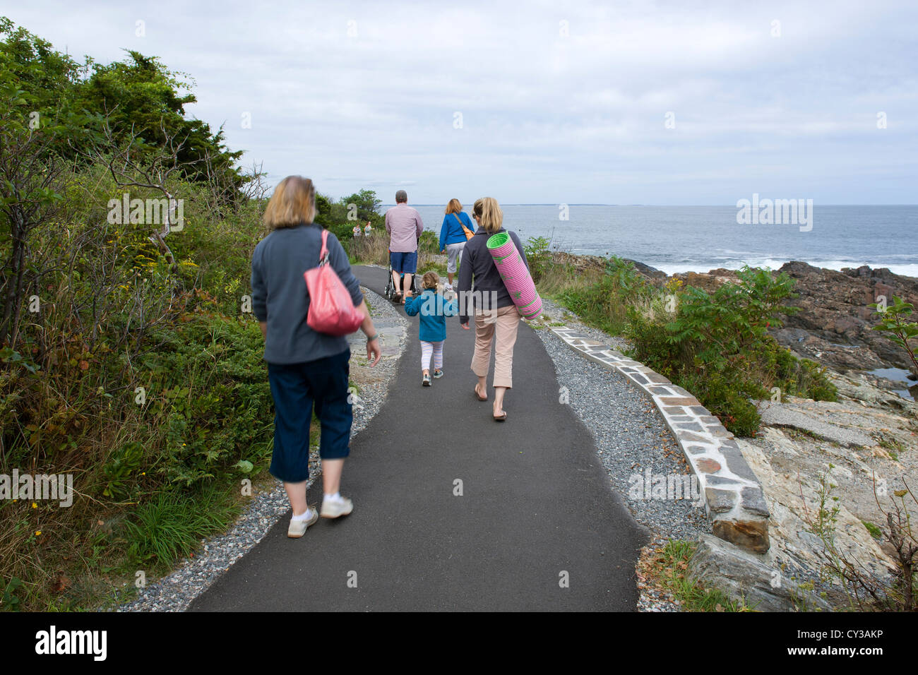 People walking on Marginal Way, Ogunquit, Maine, USA Stock Photo - Alamy