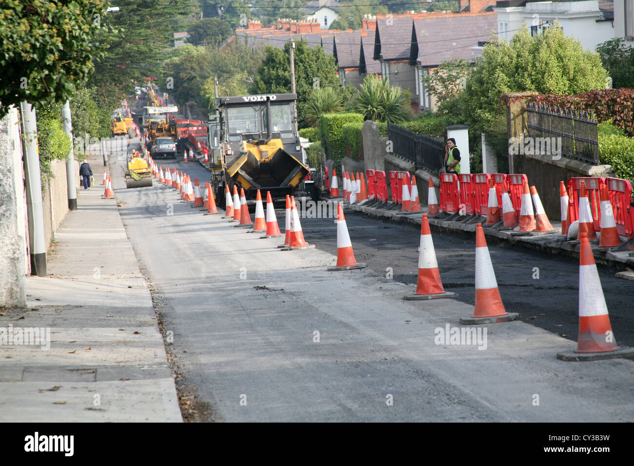 Roadworks in Dun Laoghaire Dublin Ireland Stock Photo - Alamy