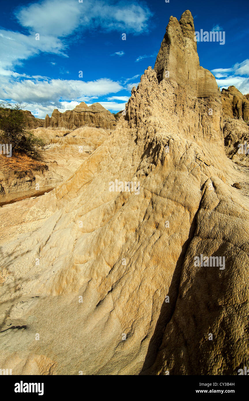 A white stone pillar rising in Tatacoa Desert in Colombia Stock Photo ...