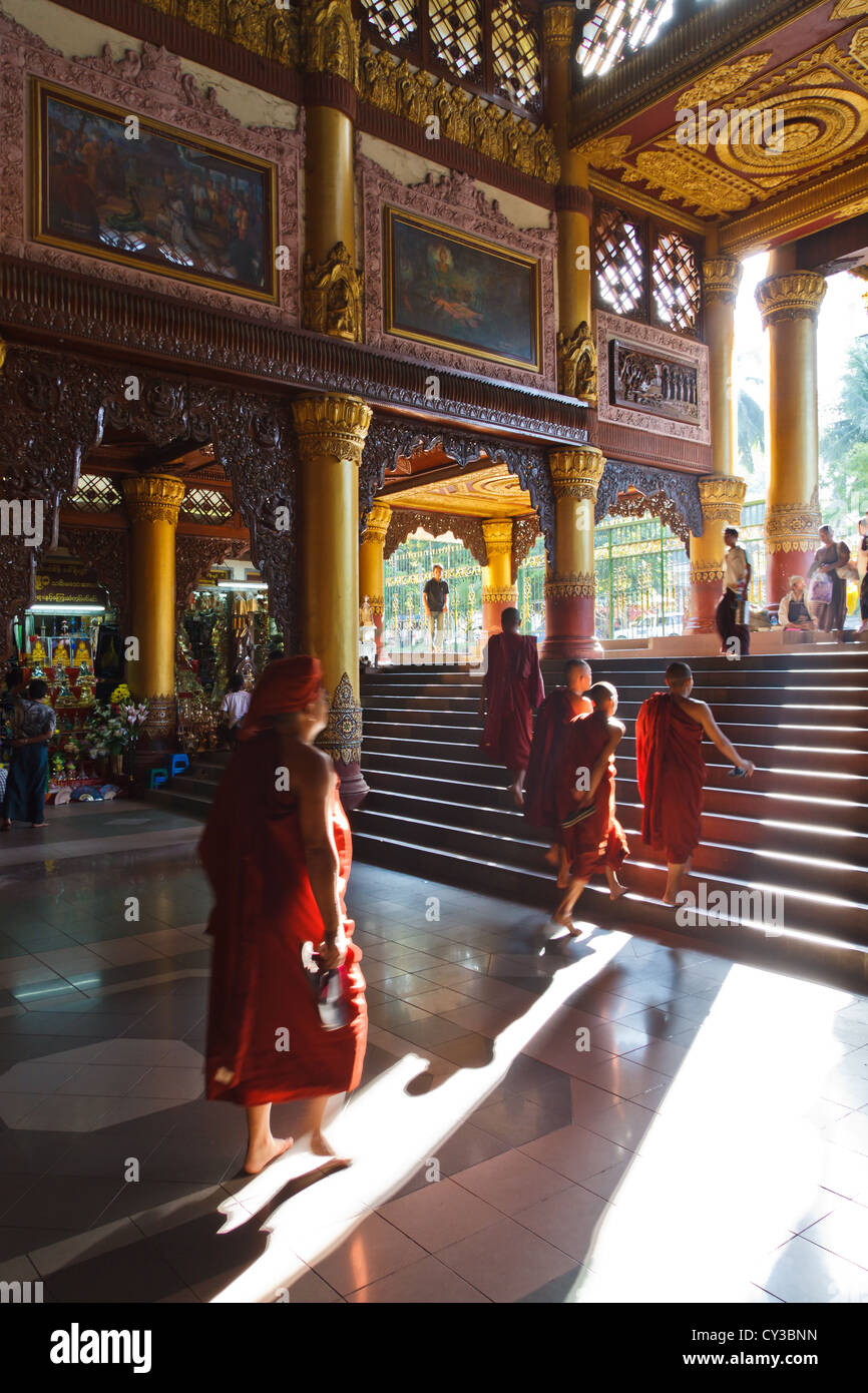 Stairways at the Entrance to the Shwedagon Pagoda in Rangoon, Myanmar ...