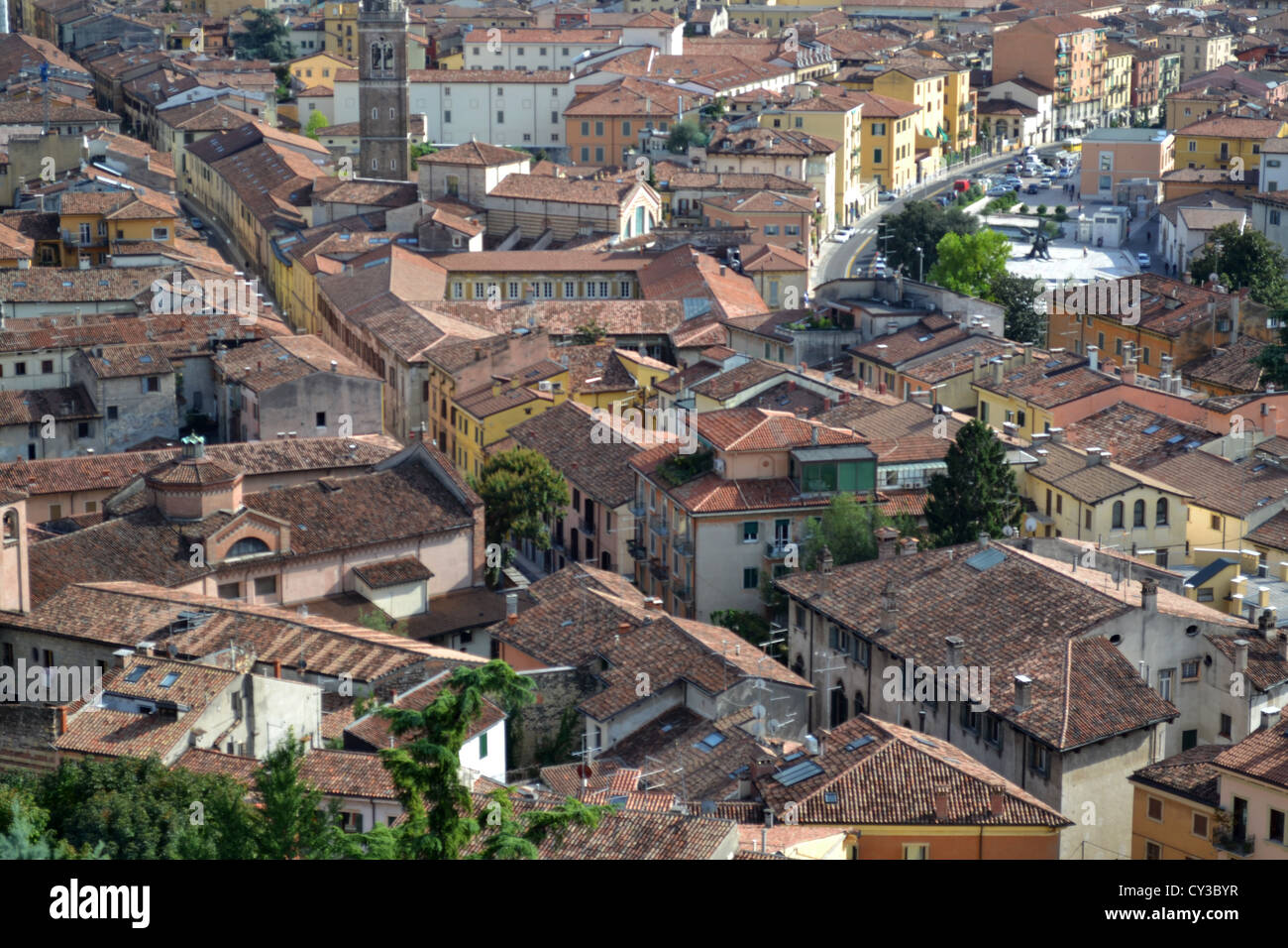 Rooftop view over Verona town, Italy Stock Photo - Alamy