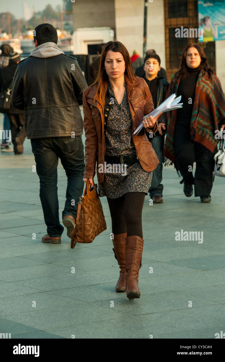 Pedestrians in Istanbul Turkey Stock Photo - Alamy