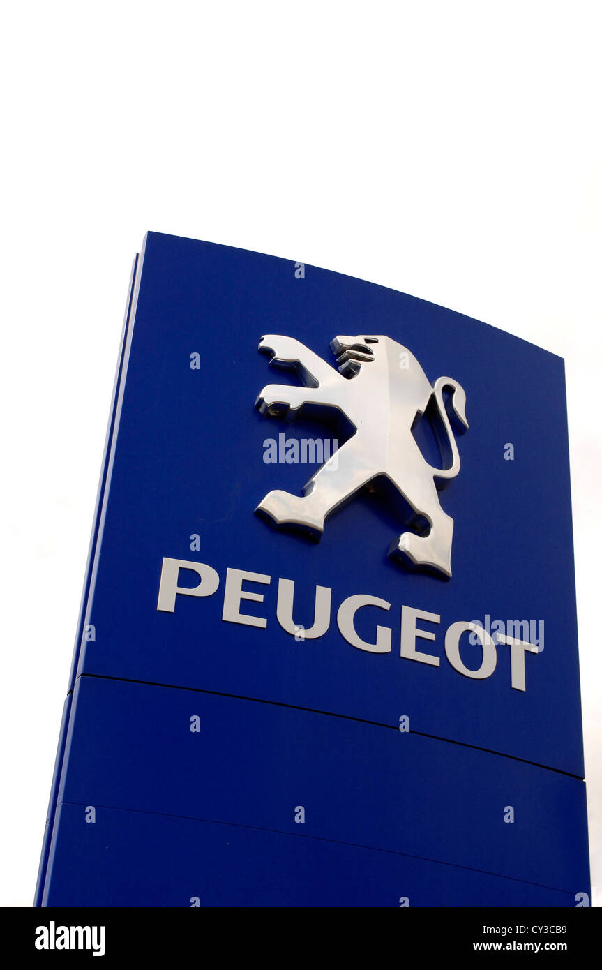 Peugeot dealership sign hi-res stock photography and images - Alamy