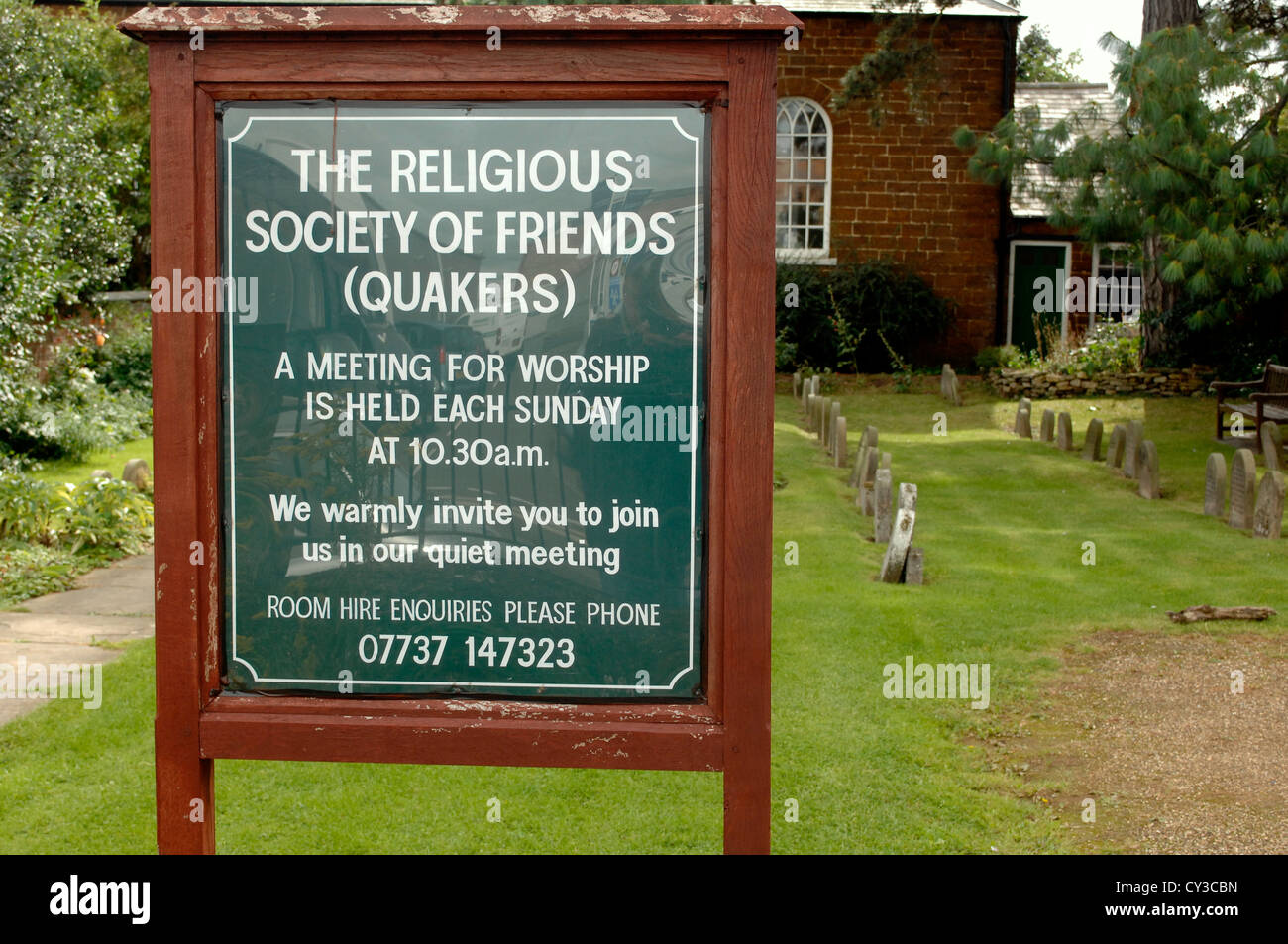 The Religious Society of friends Quakers sign Stock Photo - Alamy