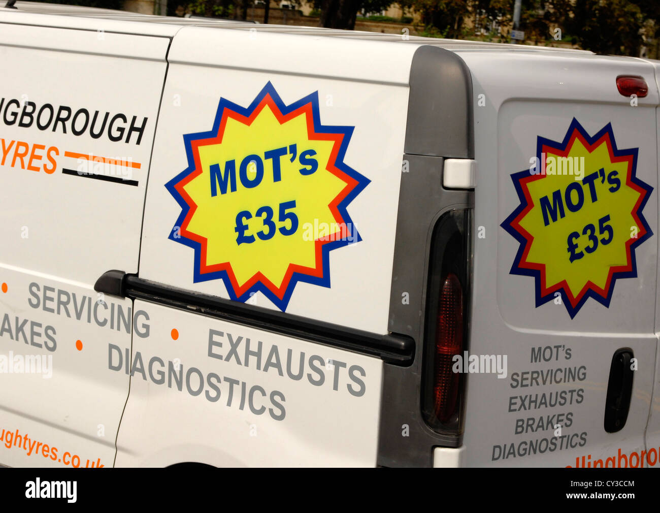 MOT sign on a commercial van Stock Photo - Alamy