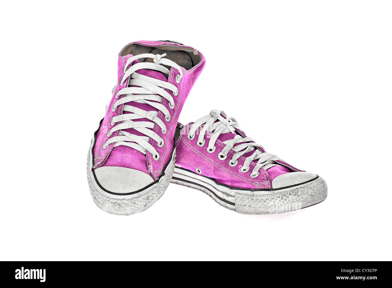 vintage pink shoe on White background Stock Photo - Alamy