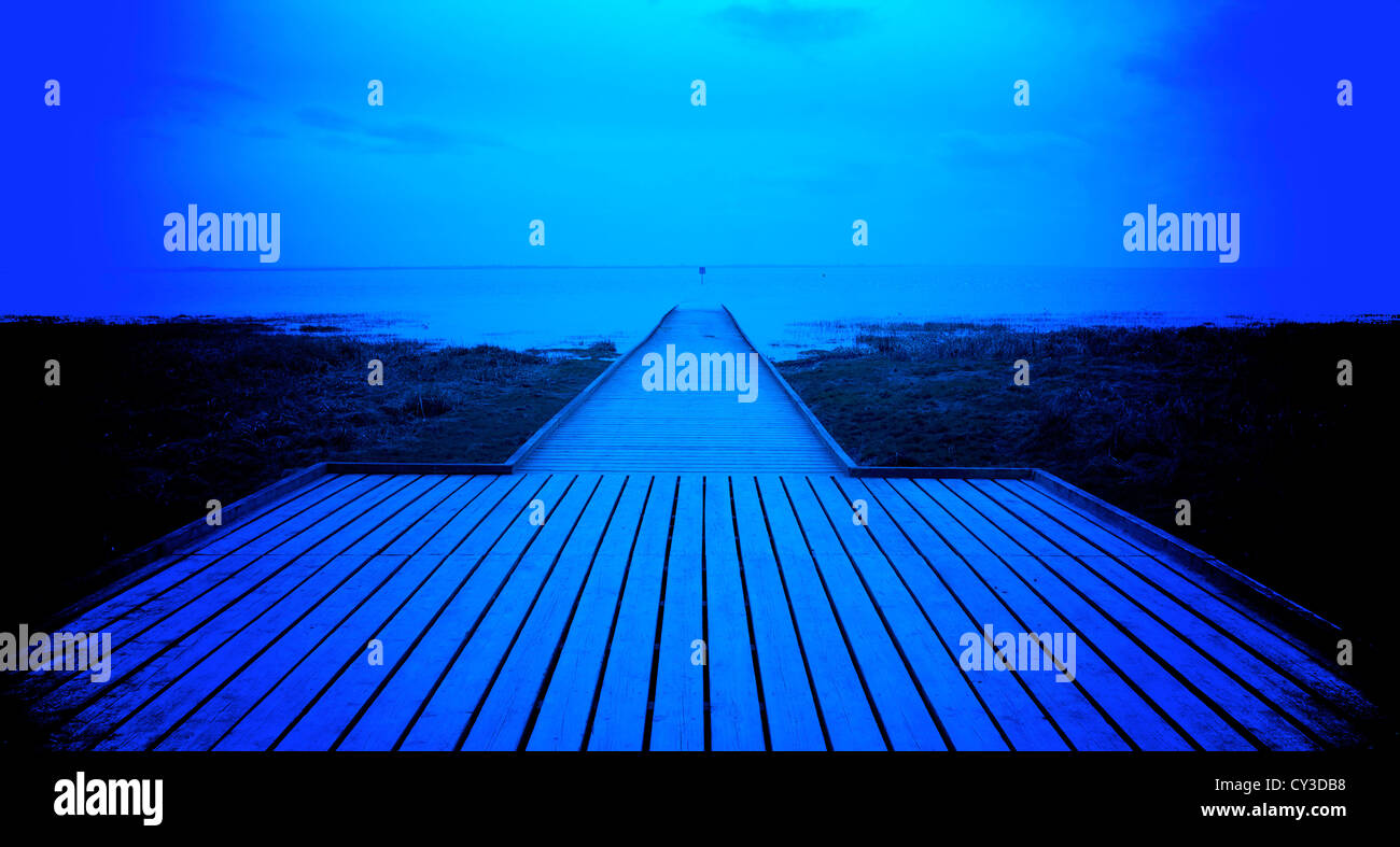 Empty wooden jetty hi-res stock photography and images - Alamy
