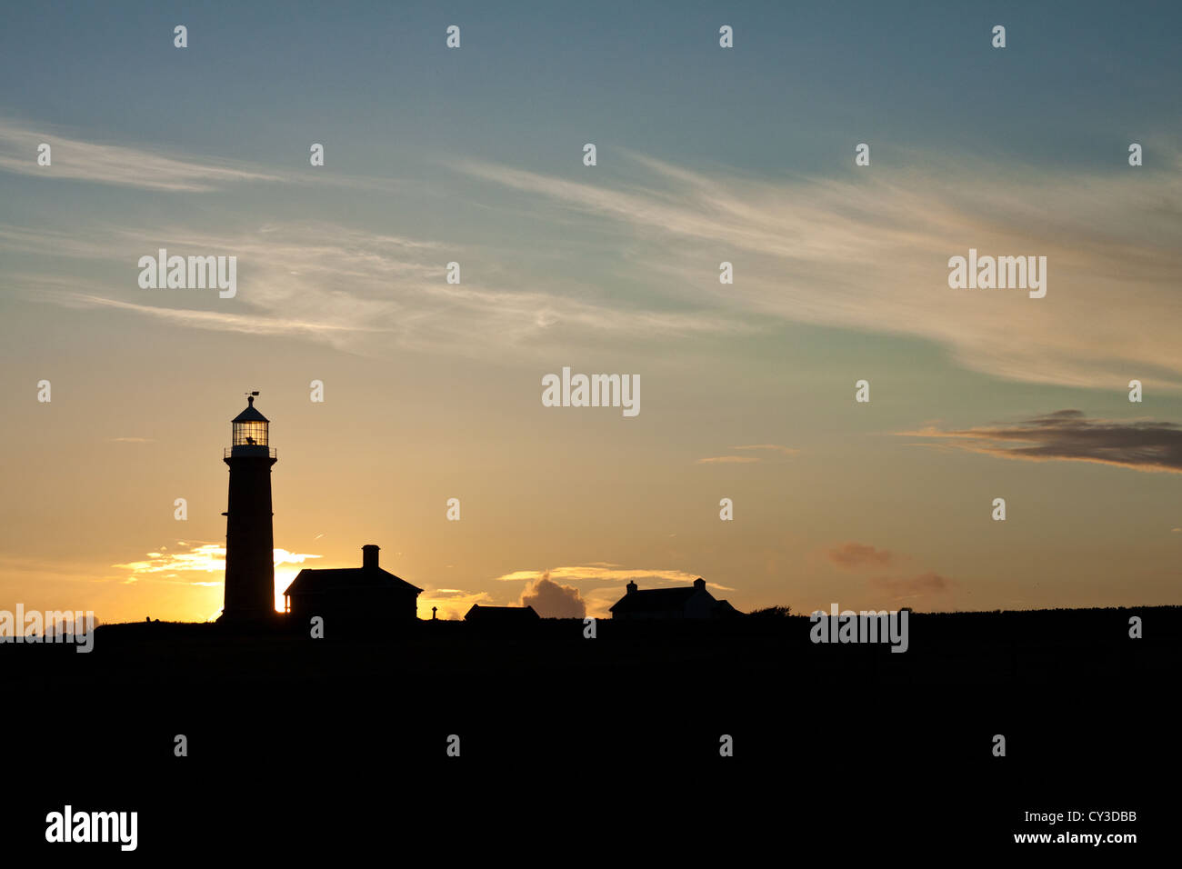 The Old Light lighthouse, Lundy, Devon at sunset Stock Photo - Alamy