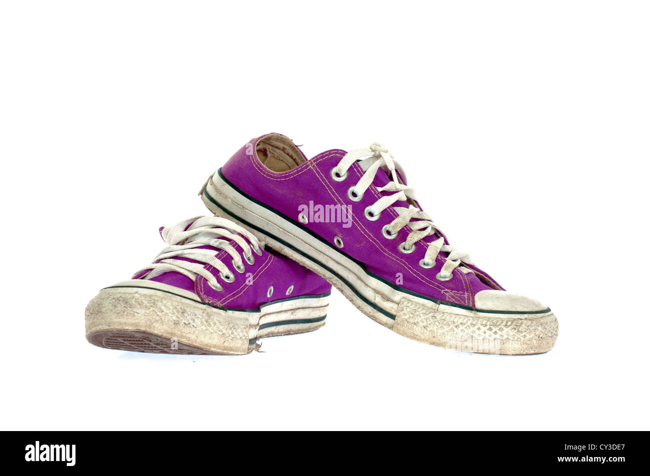 vintage Violet shoe on White background Stock Photo - Alamy