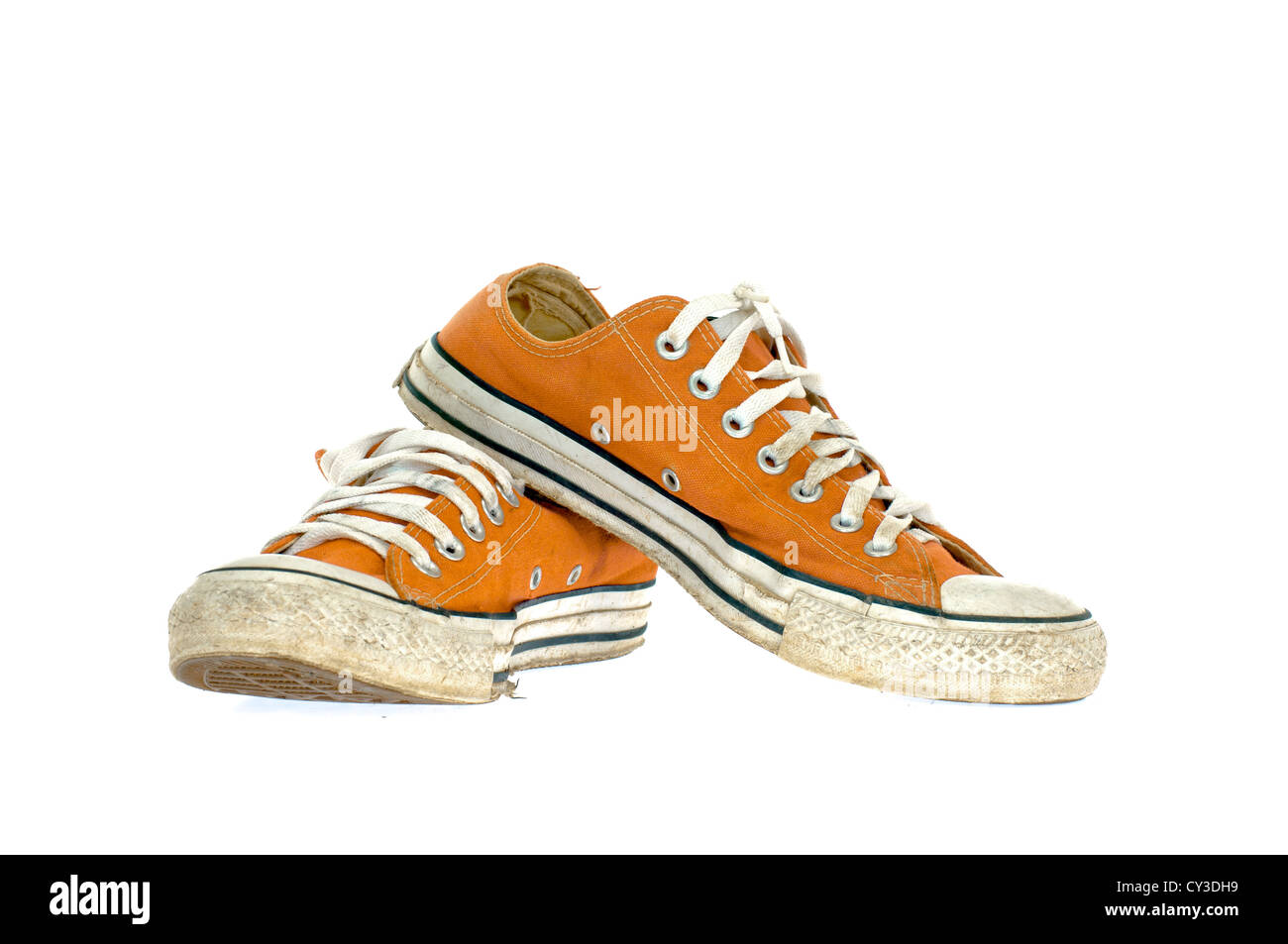 vintage orange shoe on White background Stock Photo - Alamy