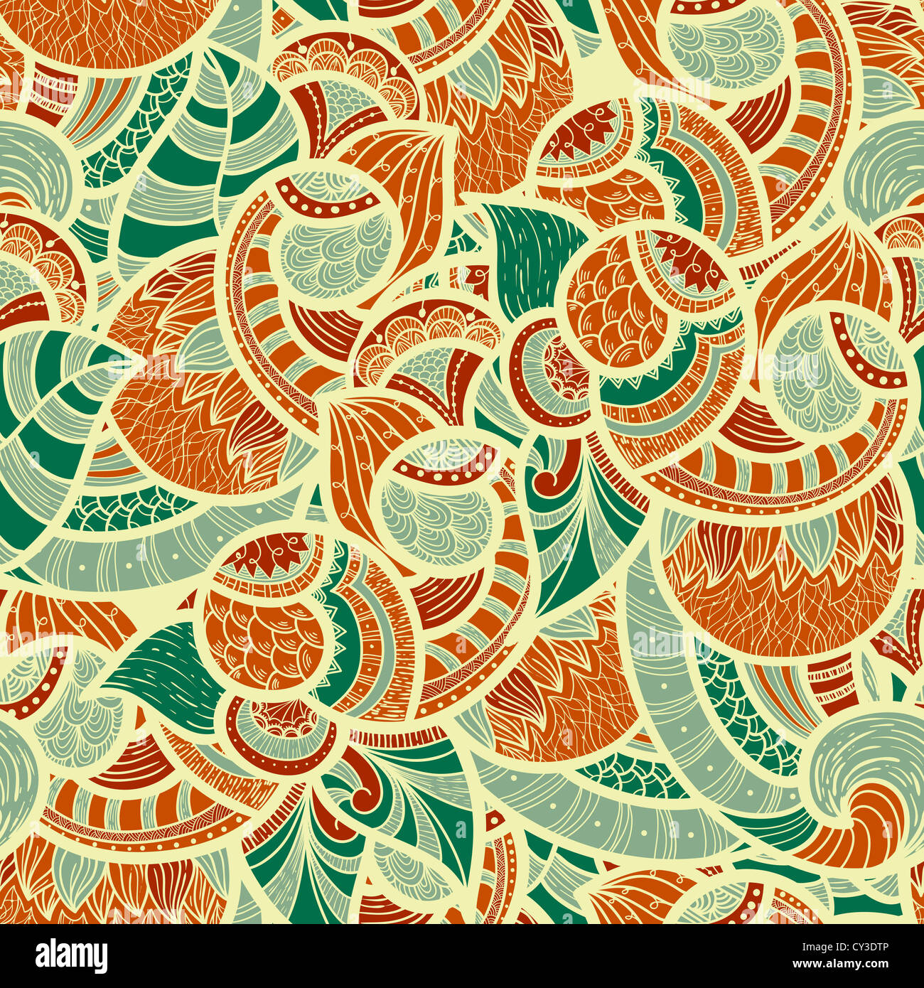 seamless ethnic doodle pattern Stock Photo - Alamy