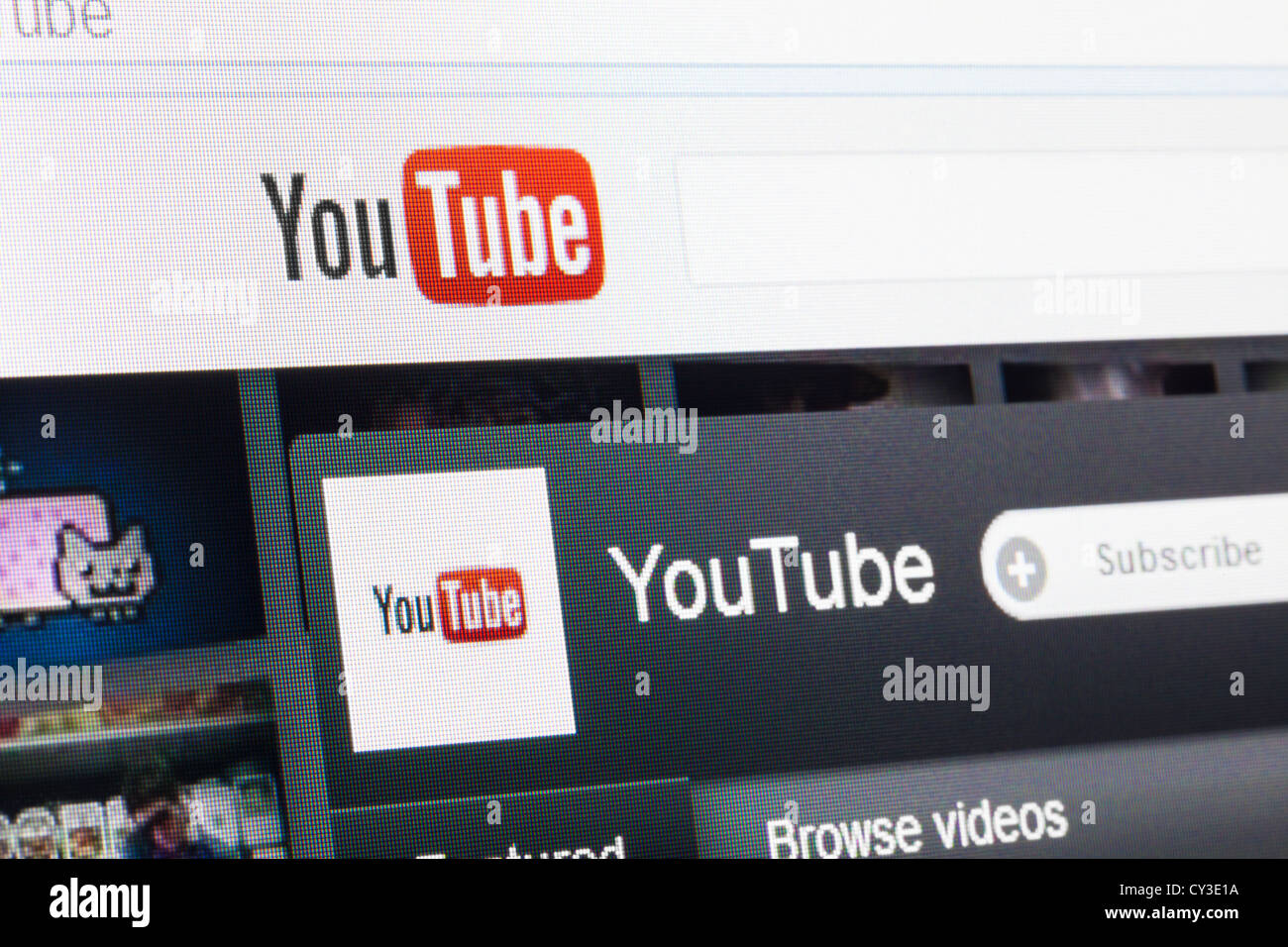 Screenshot of YouTube website Stock Photo - Alamy