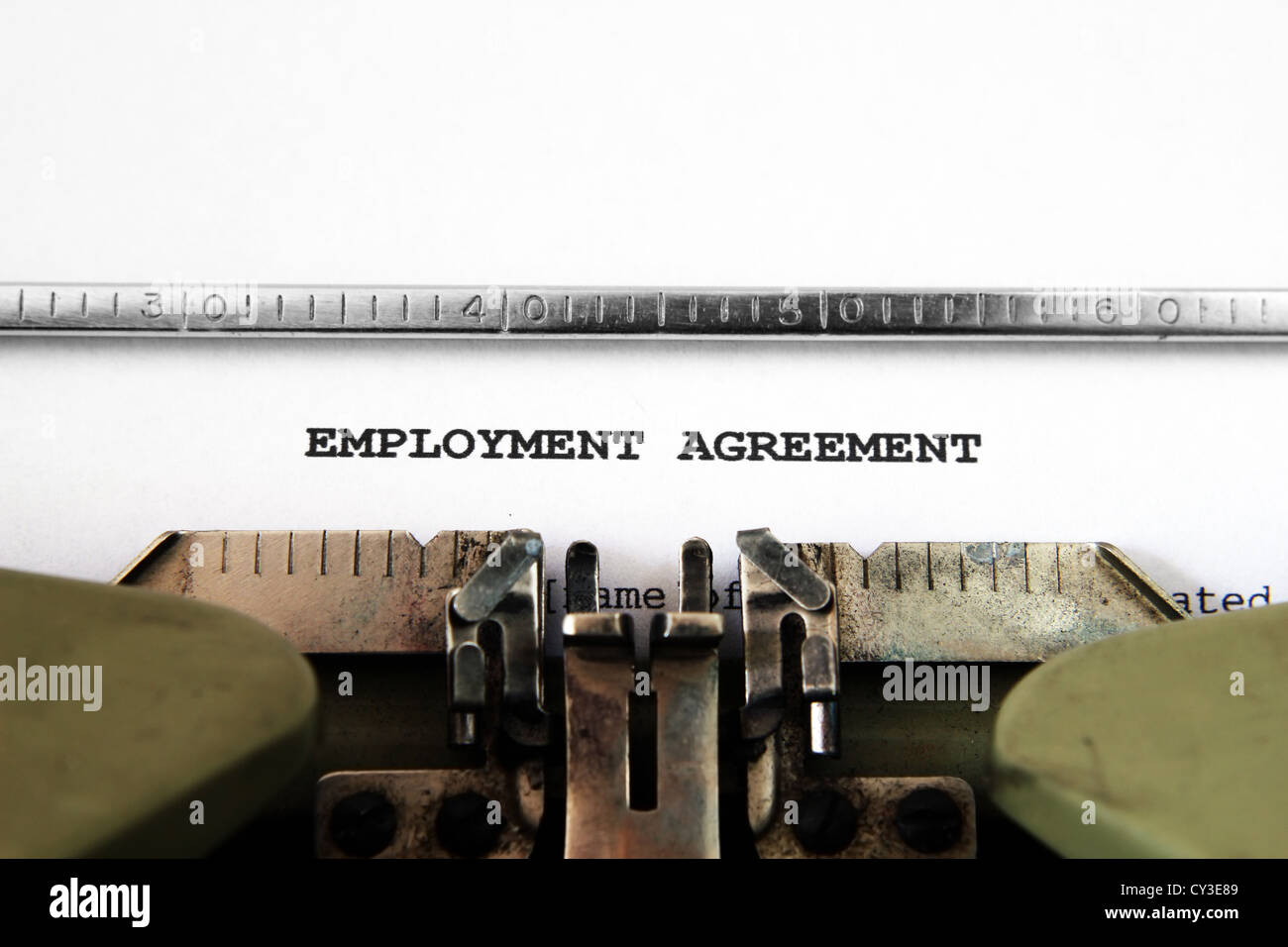 Document on typewriter Stock Photo - Alamy