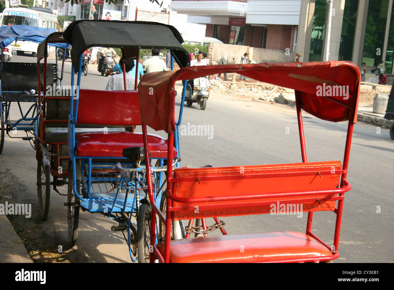 Rickshaw which also refers to auto rickshaws hi-res stock photography ...