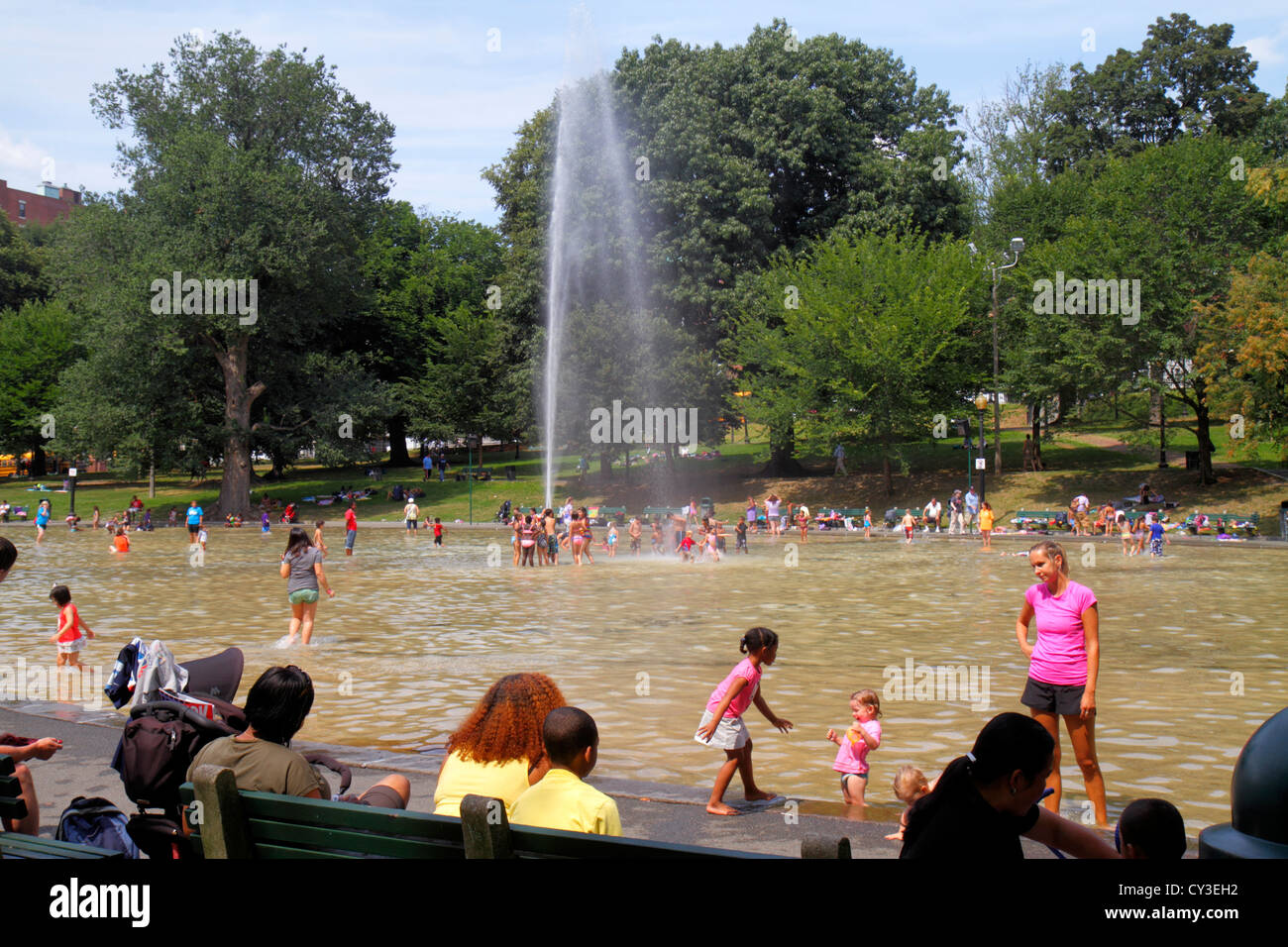 Boston Massachusetts,Boston Common,public park,Frog Pond,fountain,water ...