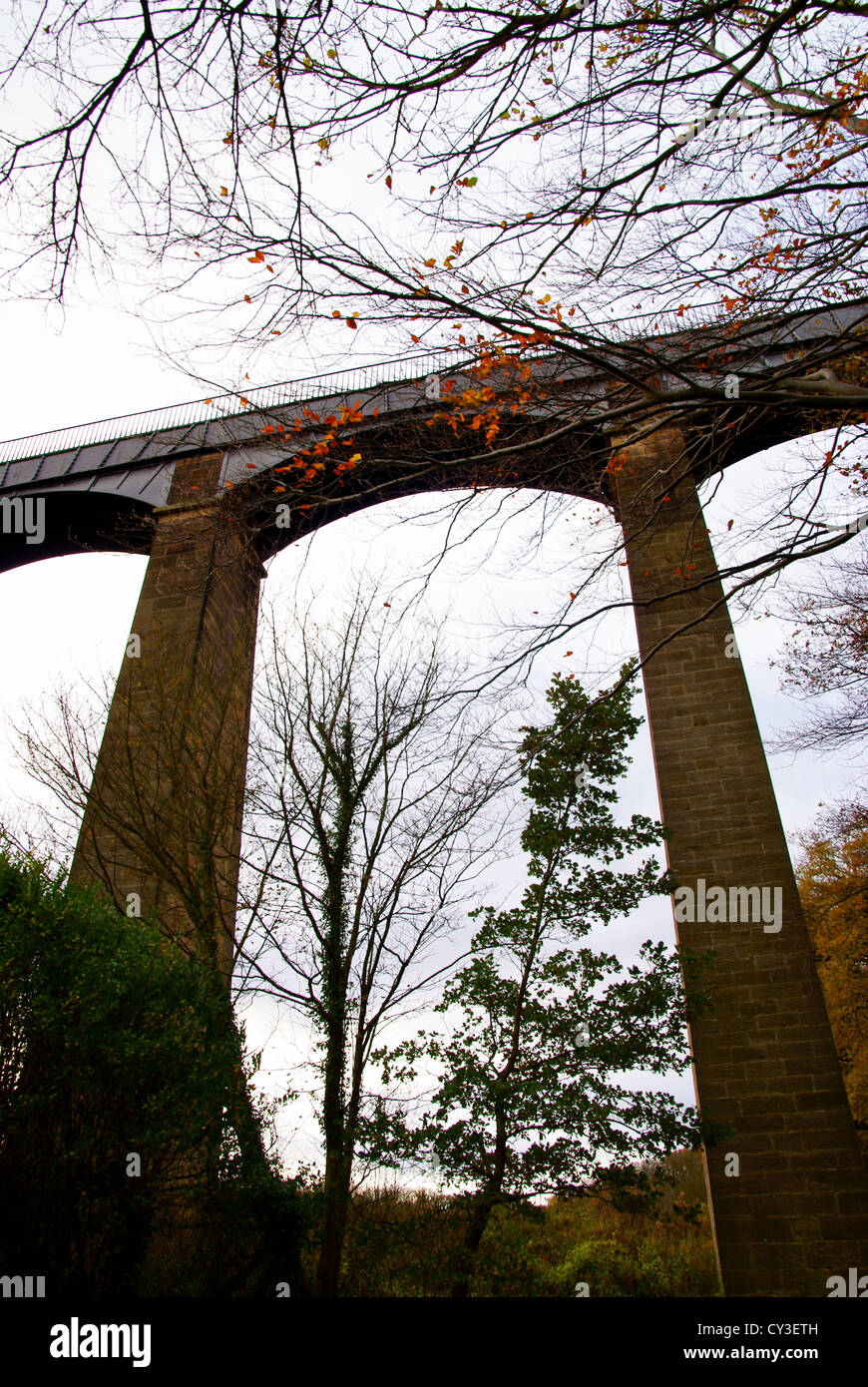 The Froncysyllte aqueduct in the town of Trevor North Wales. A world ...