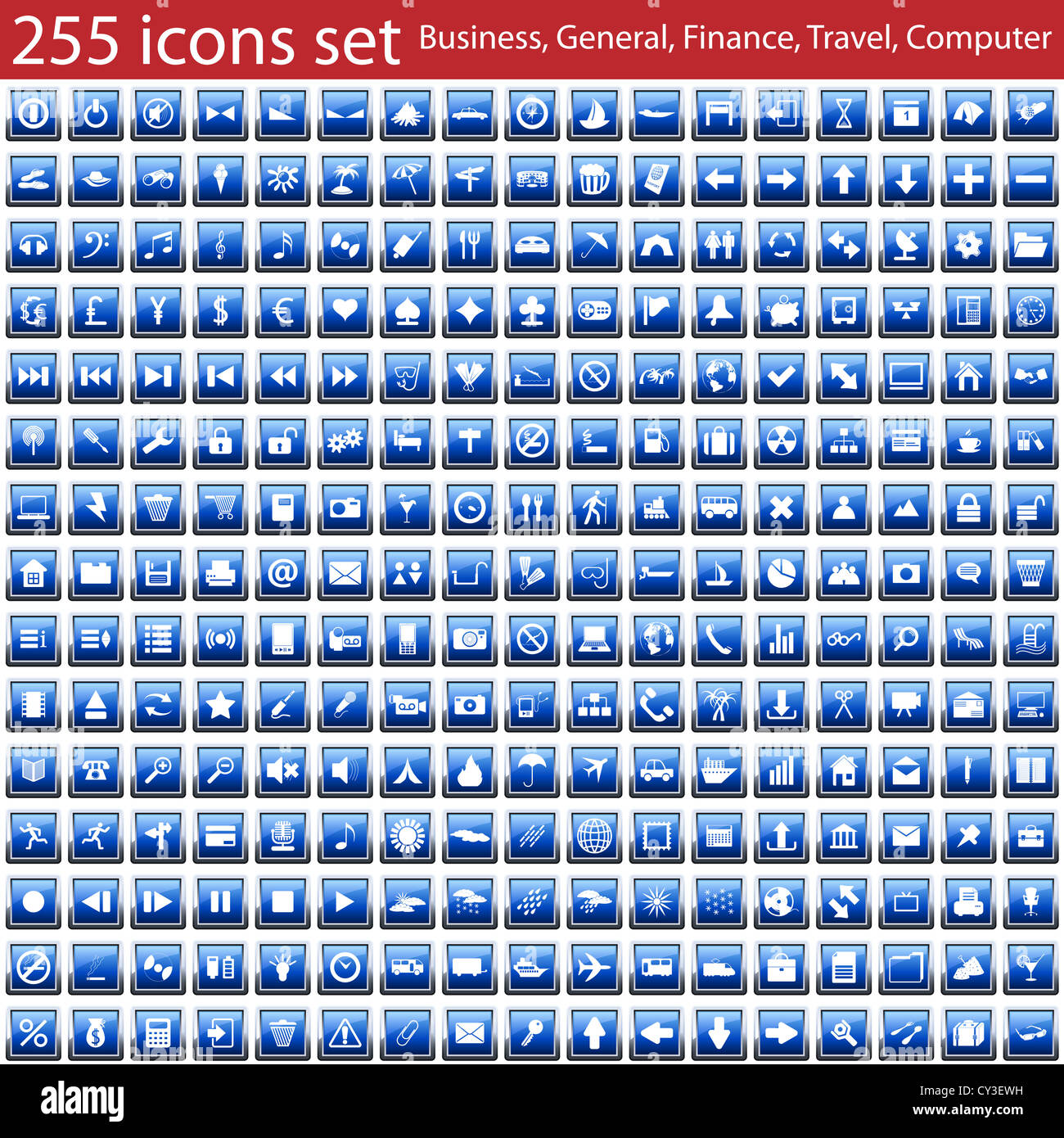 Biggest collection of different icons. Vector illustration Stock Photo ...