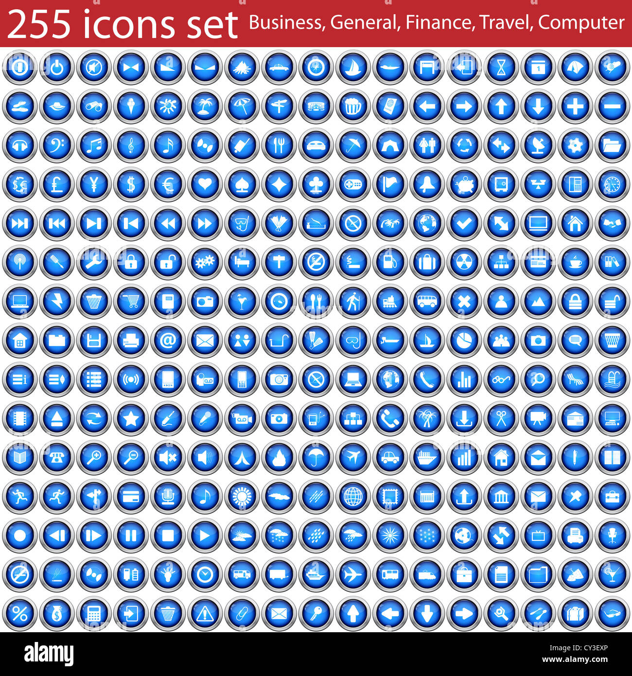 Biggest collection of different icons. Vector illustration Stock Photo ...