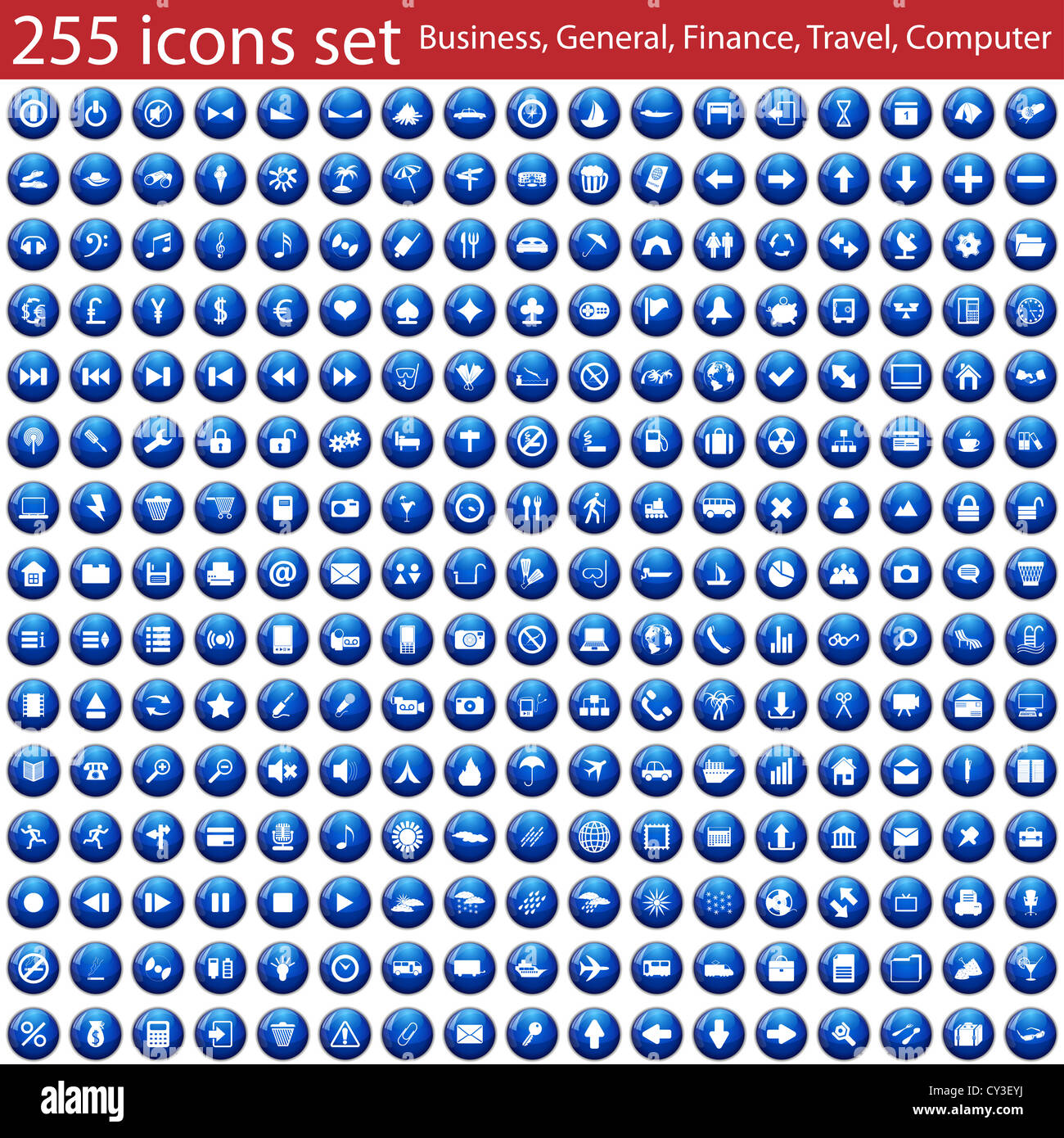 Biggest collection of different icons. Vector illustration Stock Photo ...