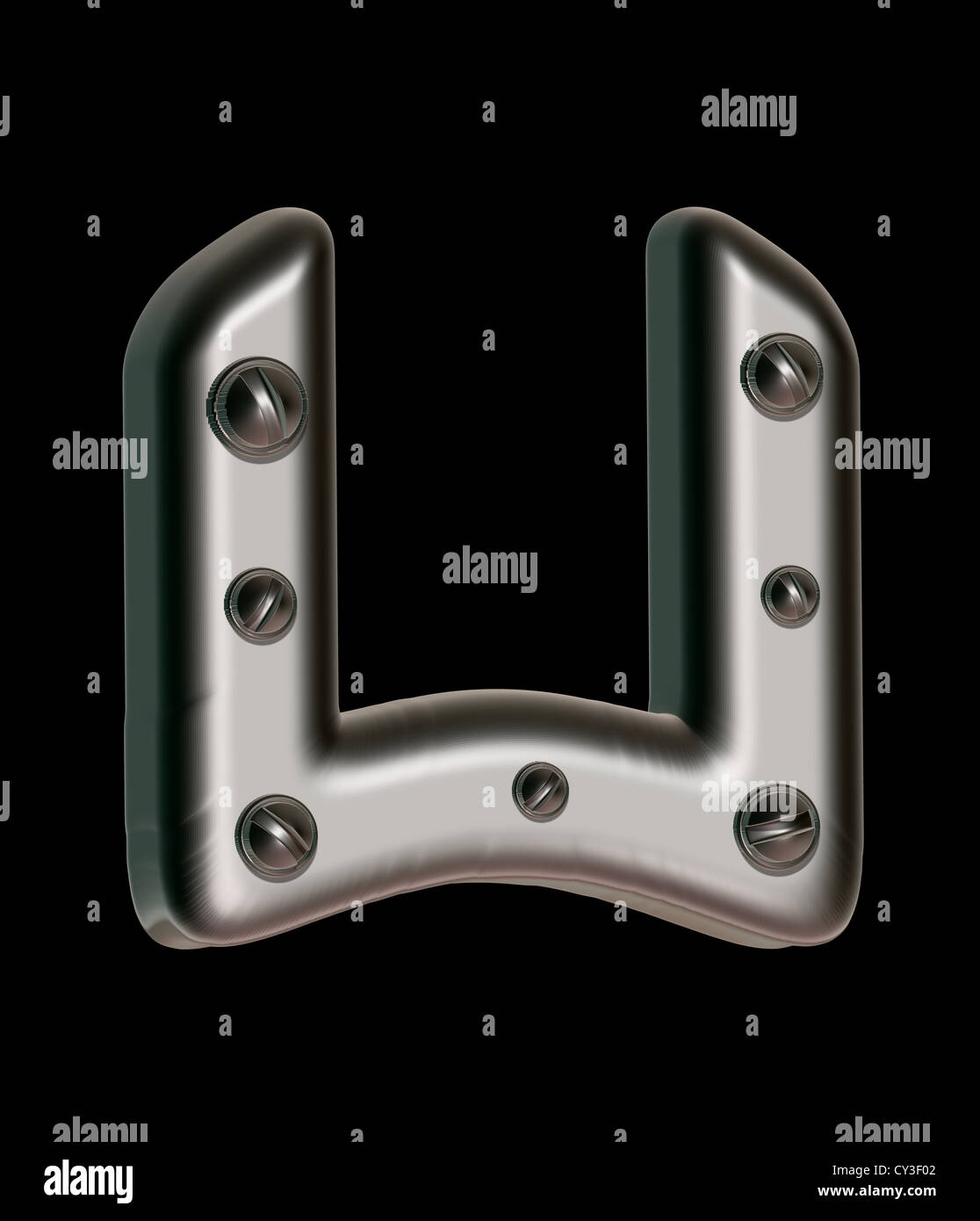 Metal letter U Stock Photo - Alamy