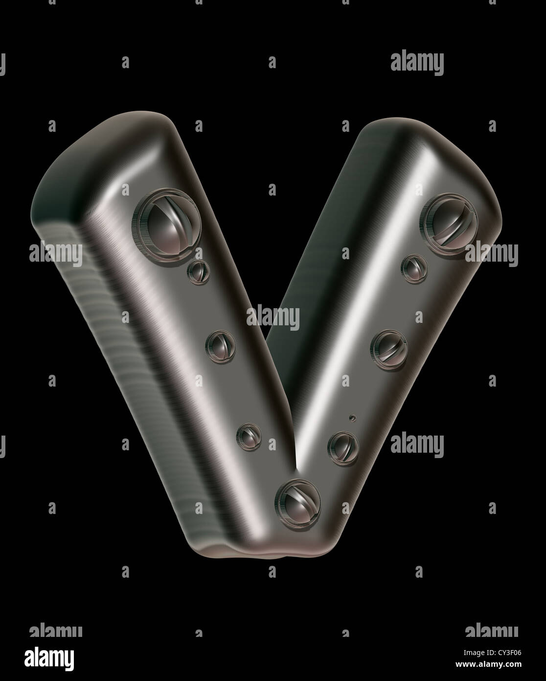 Metal letter V Stock Photo - Alamy