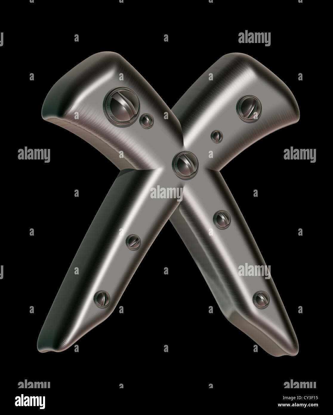 Metal letter X,3D fonts Stock Photo - Alamy