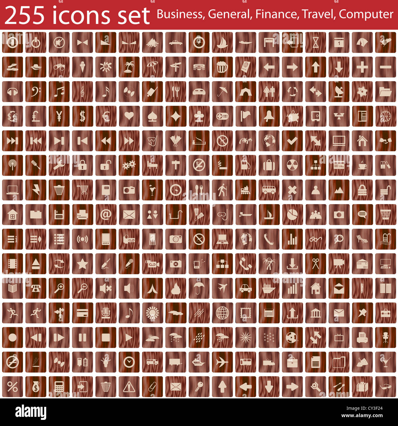 Biggest collection of different icons. Vector illustration Stock Photo ...