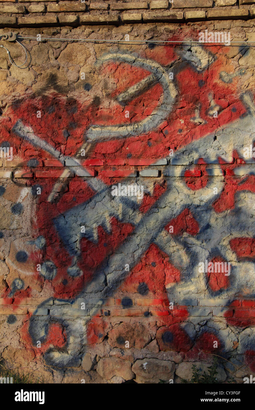 graffiti on wall in rome italy Stock Photo - Alamy