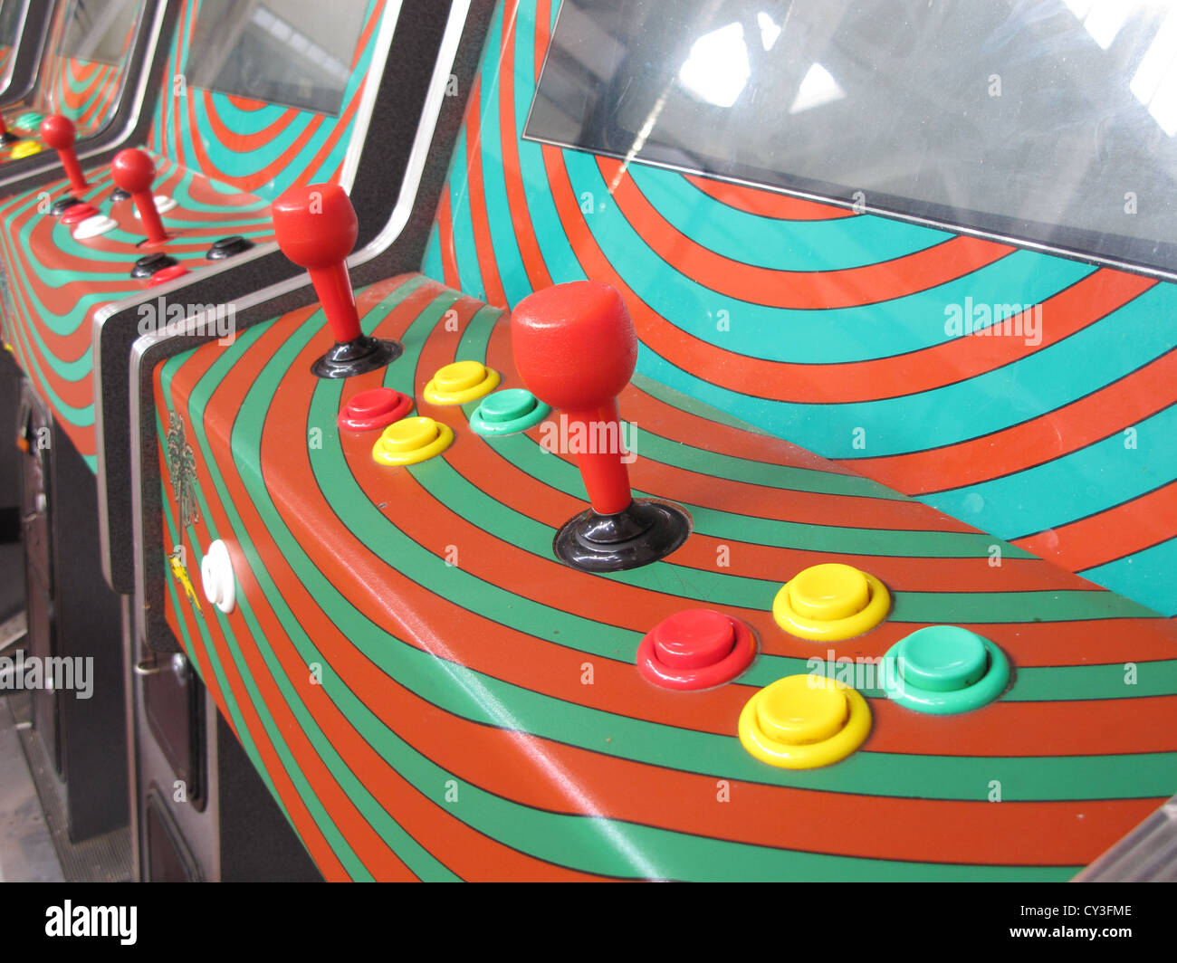 controls on vide arcade game Stock Photo - Alamy