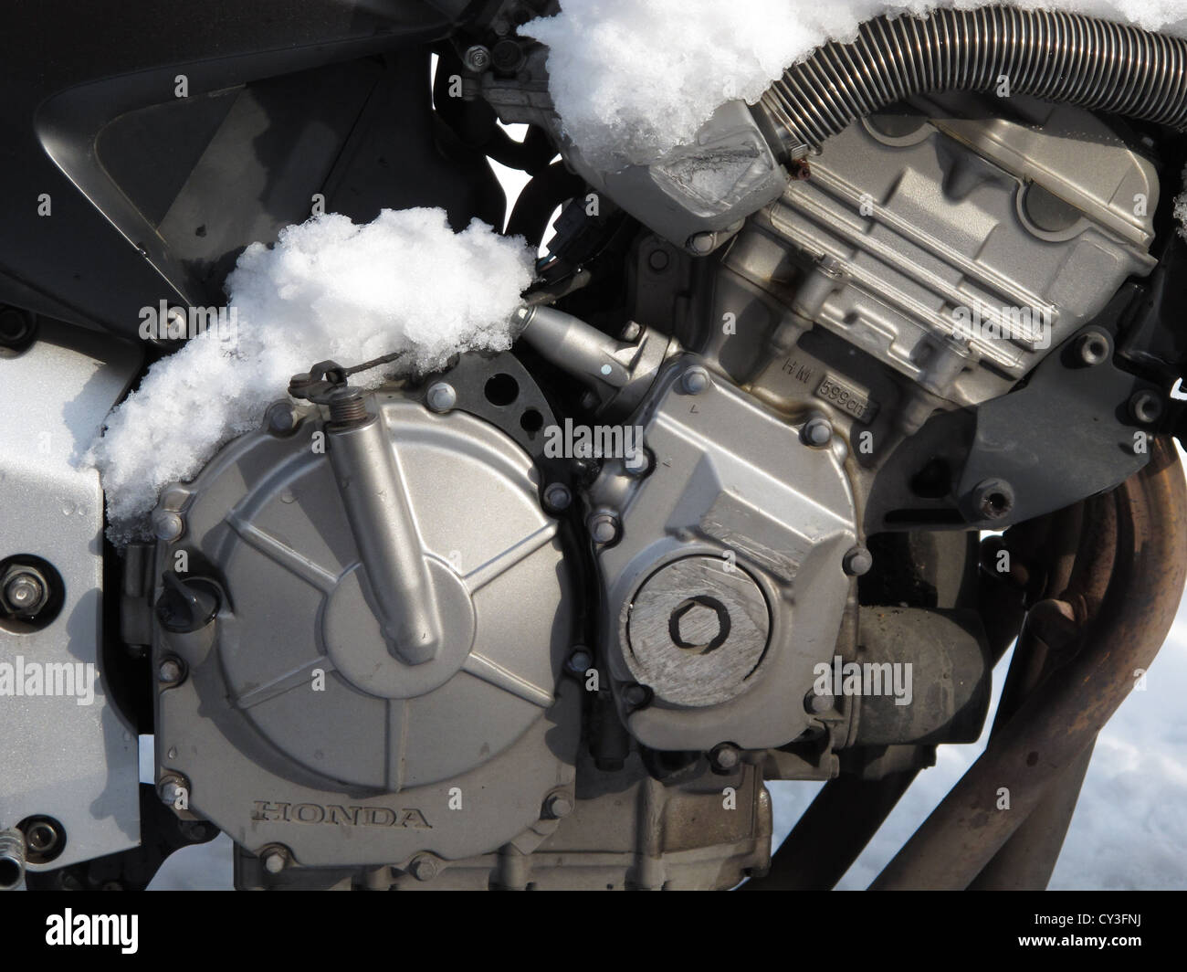 Motorbike Covered In Snow Stock Photos & Motorbike Covered In Snow ...