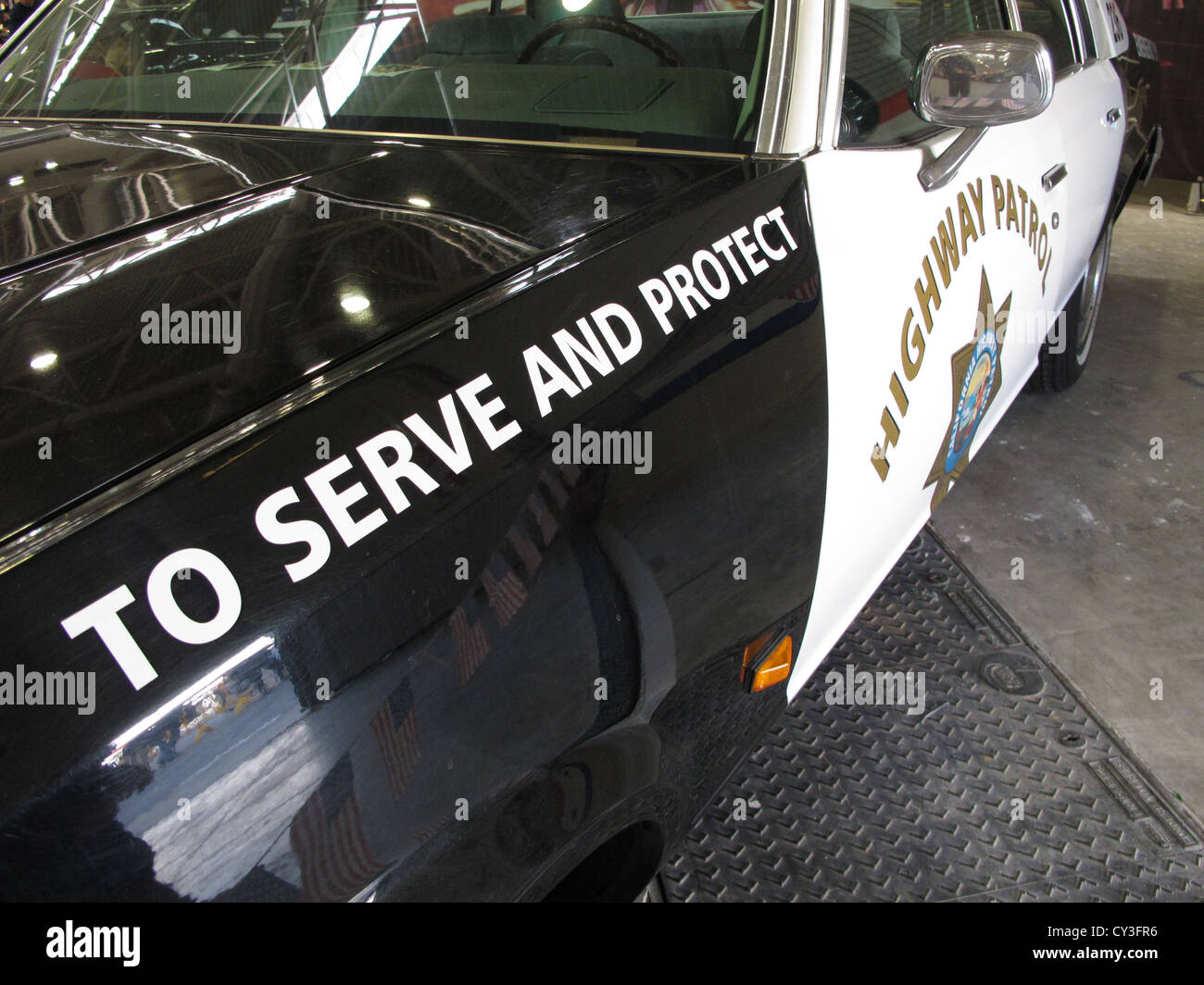 american police highway patrol car at motor show event Stock Photo - Alamy