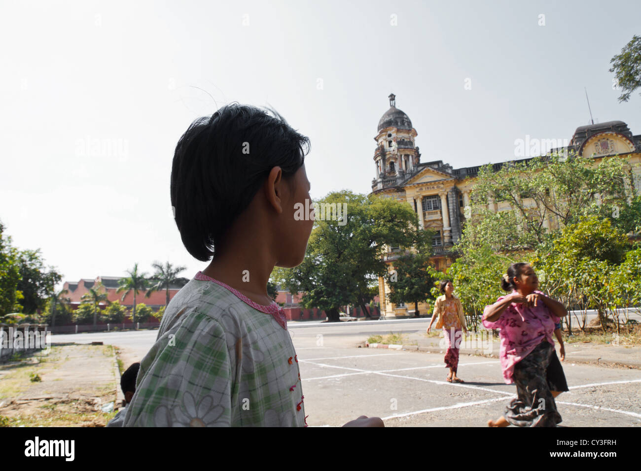 Woman in Rangoon, Myanmar Stock Photo - Alamy