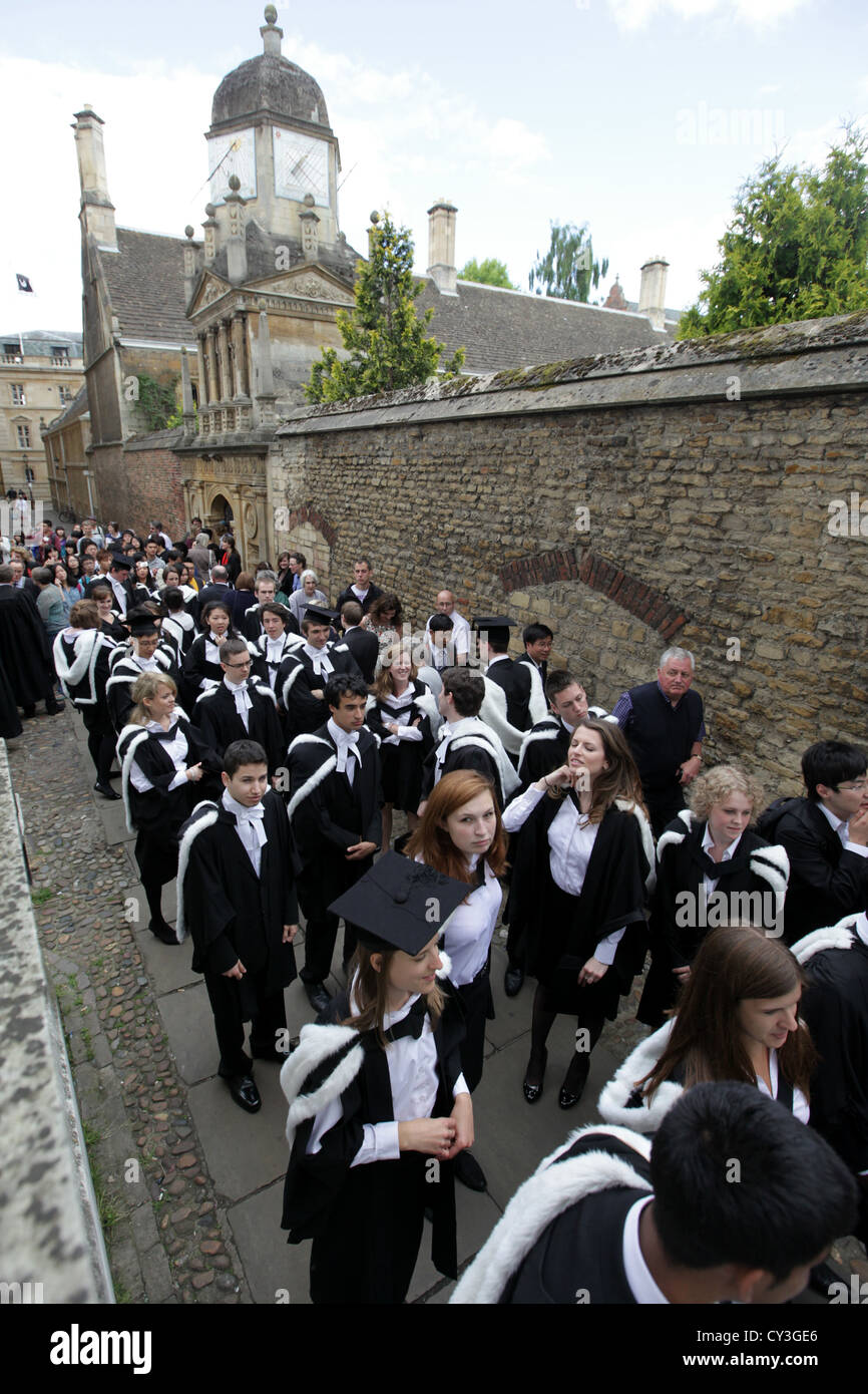 STUDENTS AT GRADUATION DAY AT CAMBRIDGE UNIVERSITY JUNE 2012 Stock ...