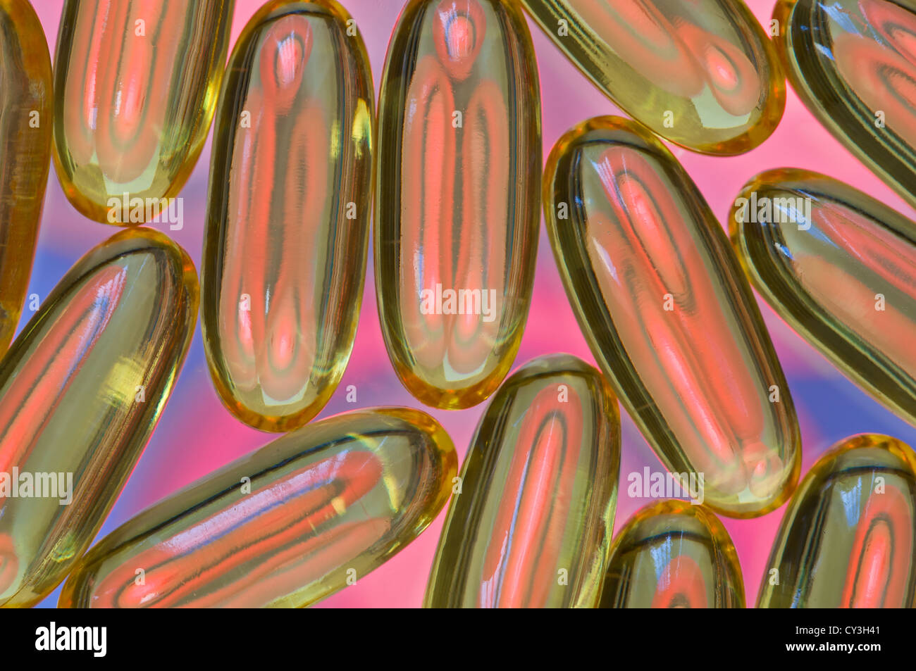 Macro image of fish oil capsules revealing a simple beauty in their ...