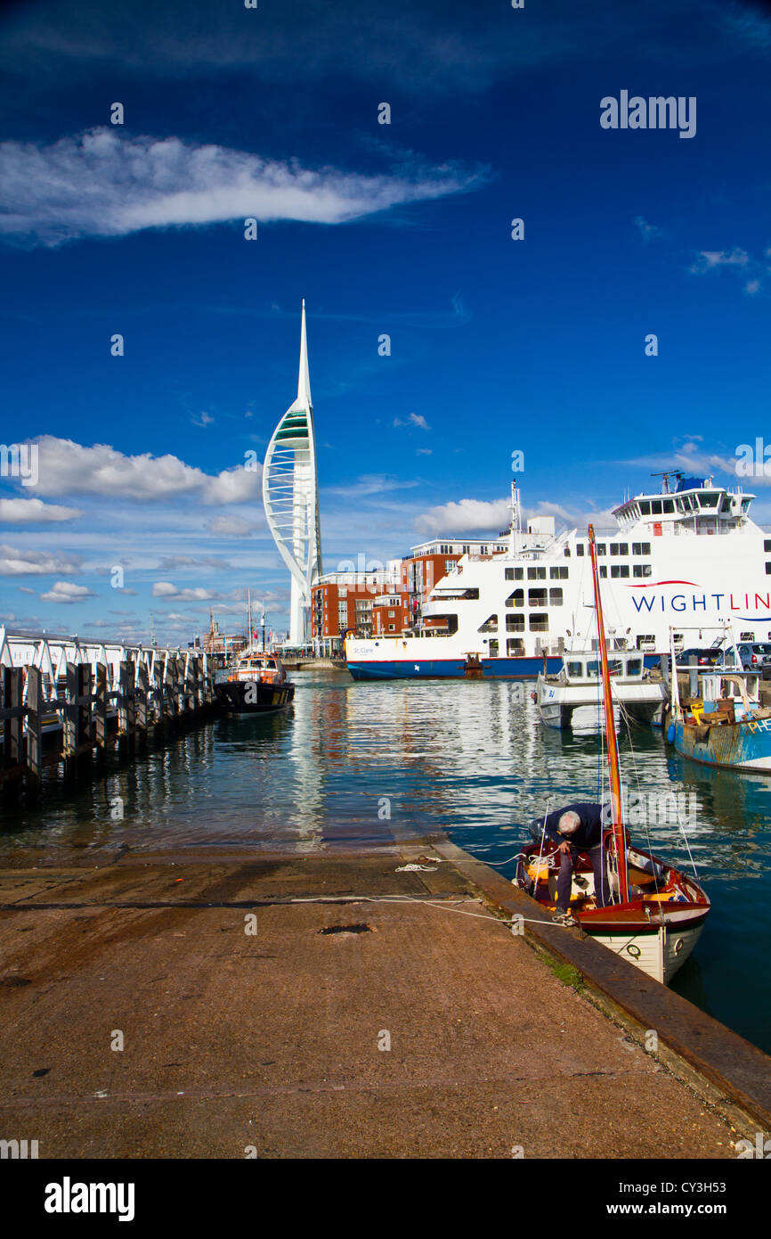 Portsmouth harbour is a large natural harbour in hampshire hi-res stock ...