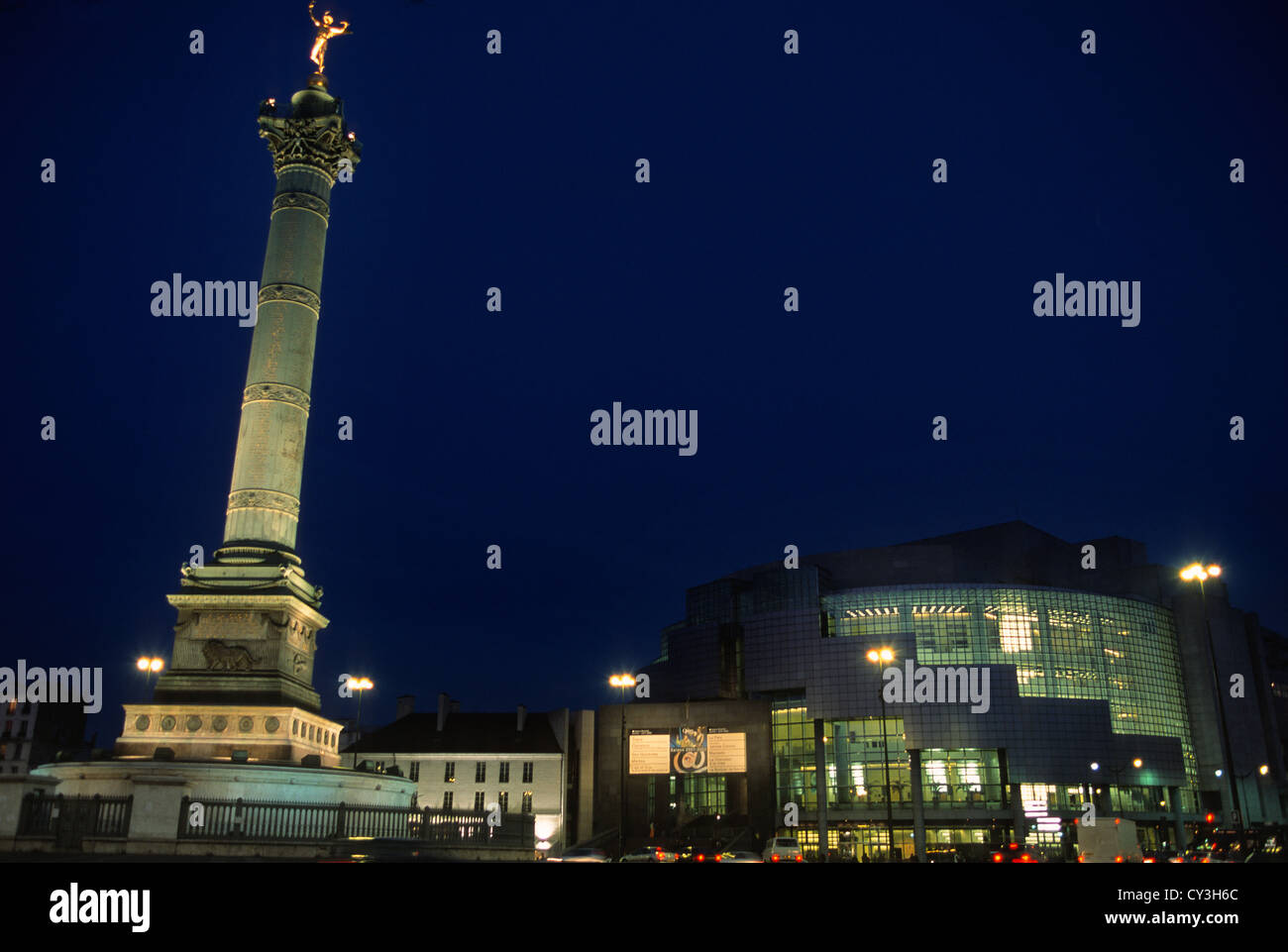 Bastille Opera House and Monument, Paris, France Stock Photo - Alamy