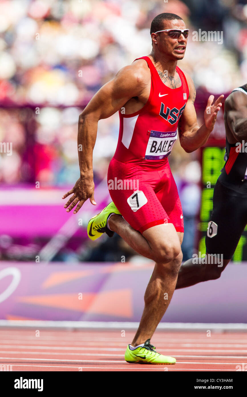 Ryan Bailey (USA) competing in the Men's 100m Round 1 at the Olympic ...