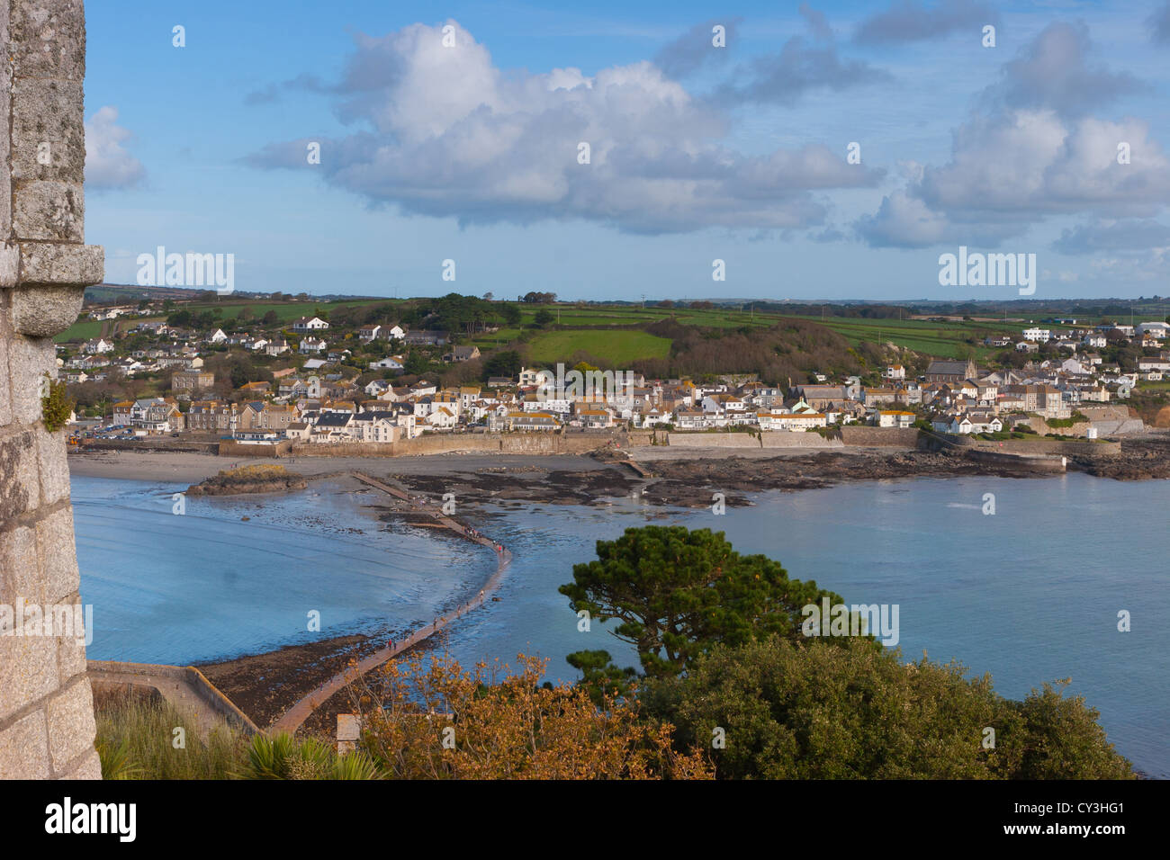Village of Marazion in Cornwall, southwest United Kingdom Stock Photo ...