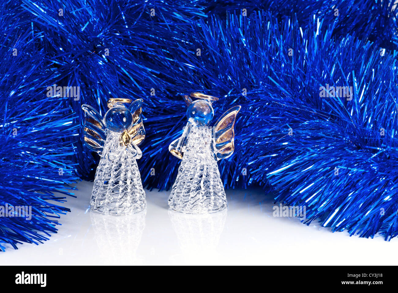 Two decorative glass angel Stock Photo - Alamy