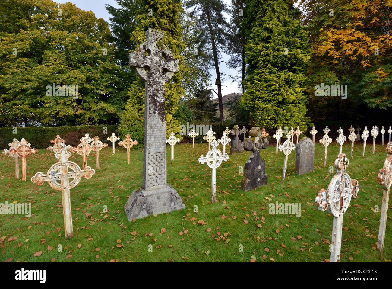 Monk's graveyard, Fort Augustus Abbey, Loch Ness Stock Photo - Alamy