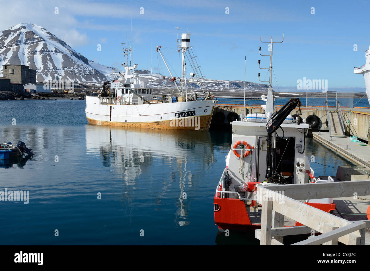 WHALE CATCHER VESSEL. NY ALESUND. SVALBARD. NORWAY. SCANDINAVIA Stock ...