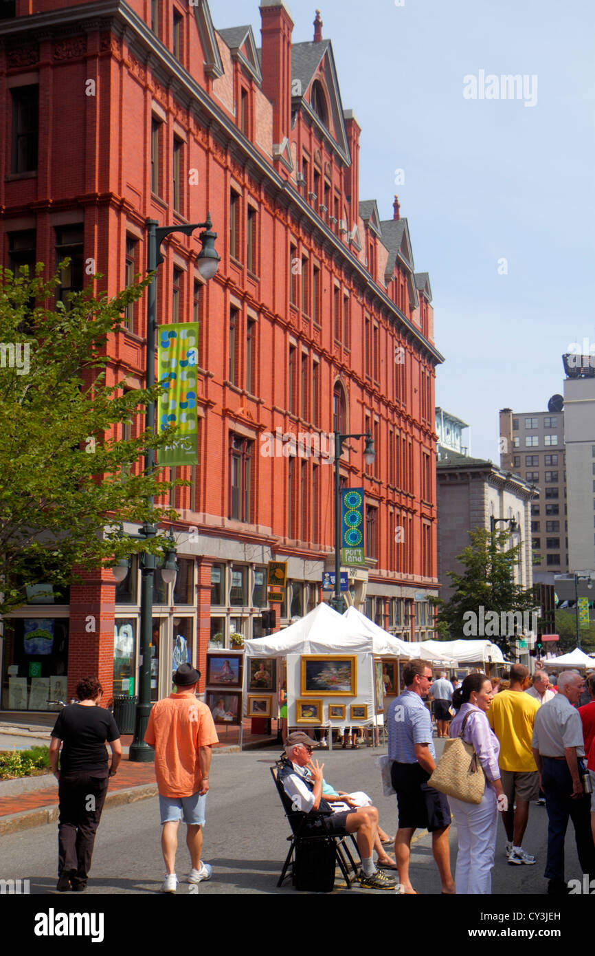 Portland Maine,New England,Congress Street,WCSH 6 street,sidewalk Art ...