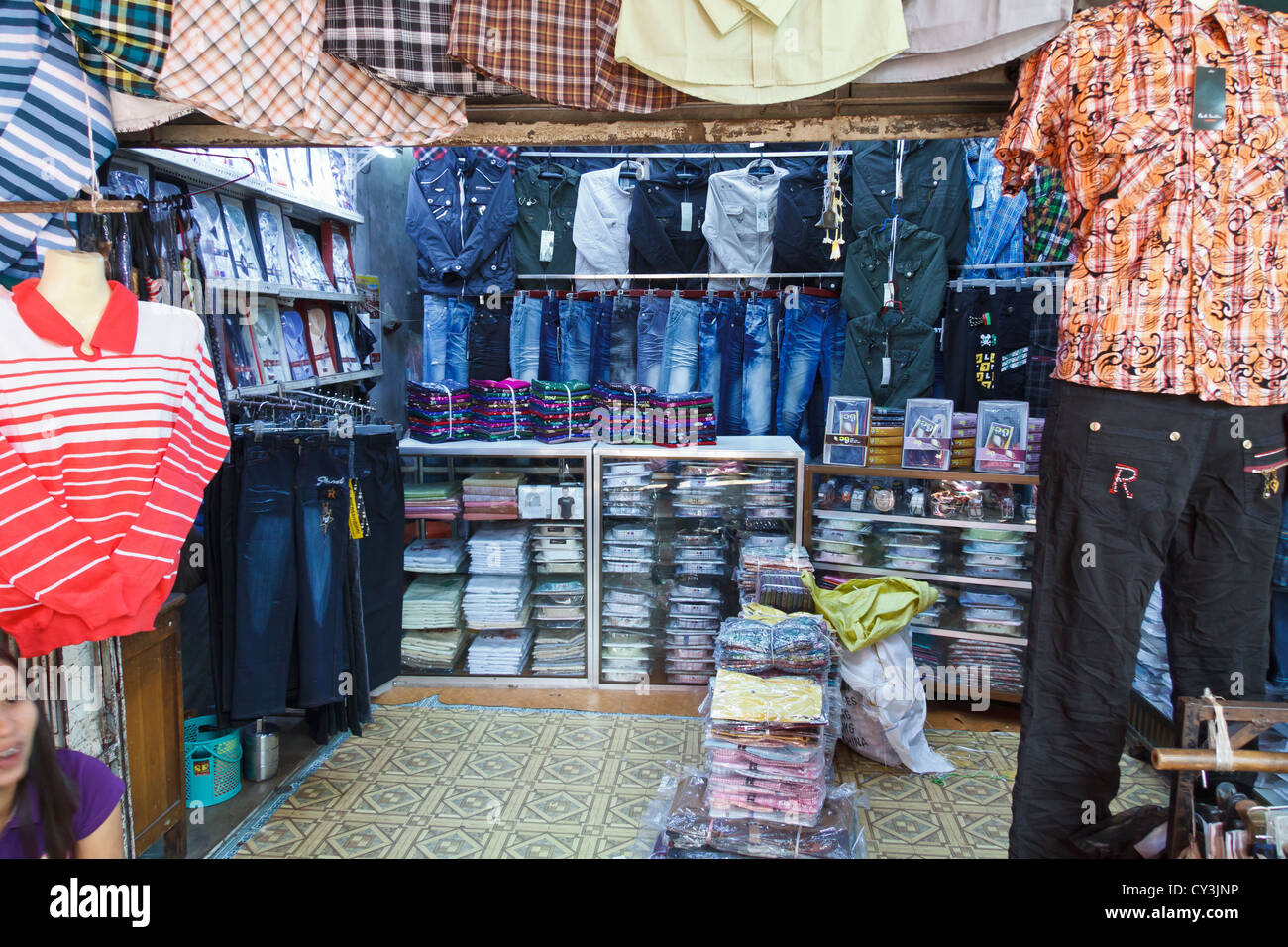Jeans Shop in Rangoon, Myanmar Stock Photo - Alamy