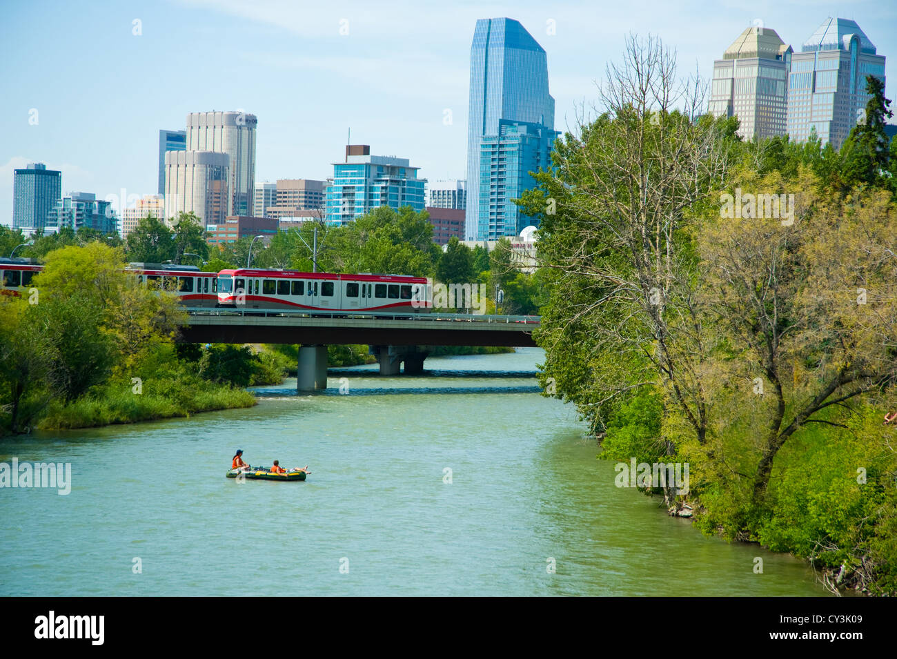 Bow River view in Calgary Stock Photo - Alamy