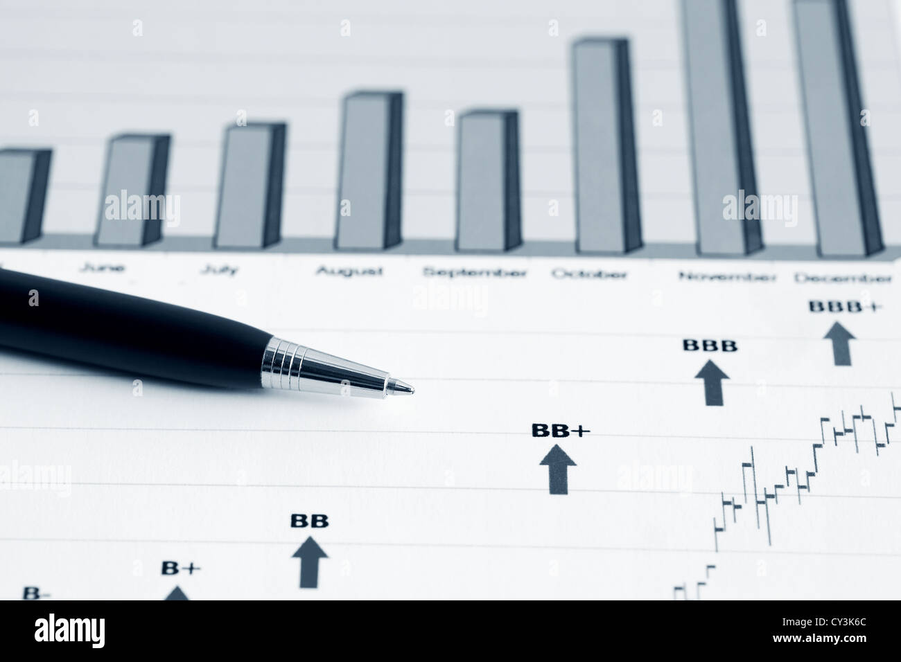 Financial graphs analysis Stock Photo - Alamy