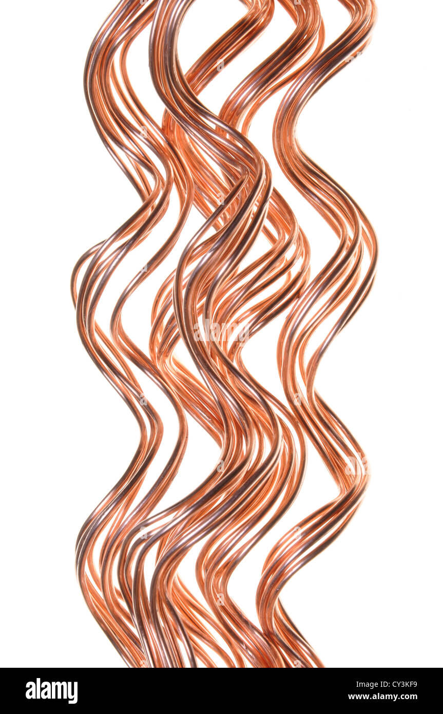 Current flow, wavy copper wire Stock Photo - Alamy
